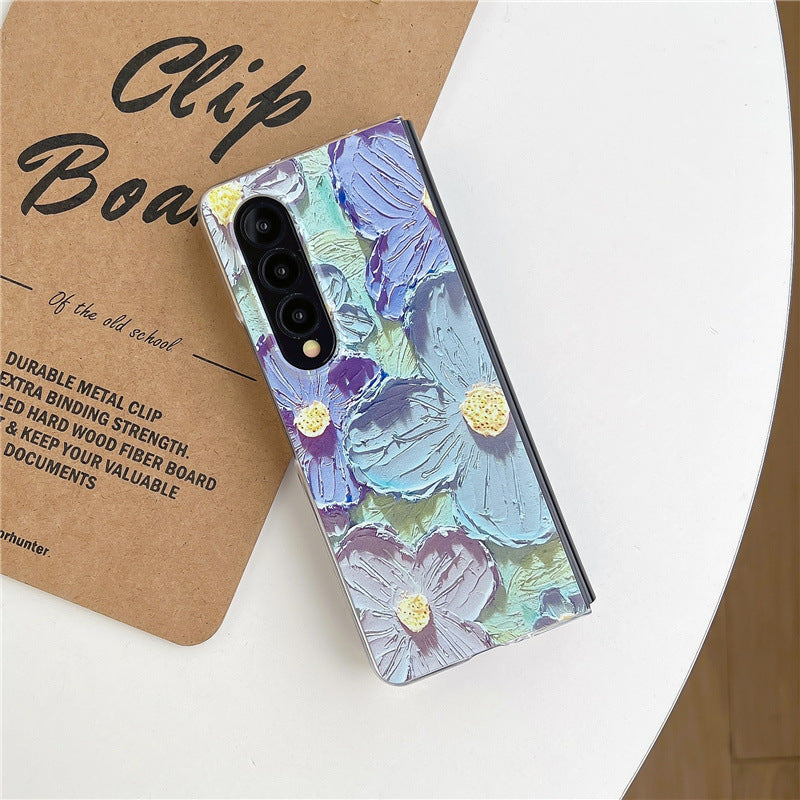 Cute Floral Glossy Cover For Galaxy Z Fold 3/ Z Fold 4 / Z Fold 5/Fold ...