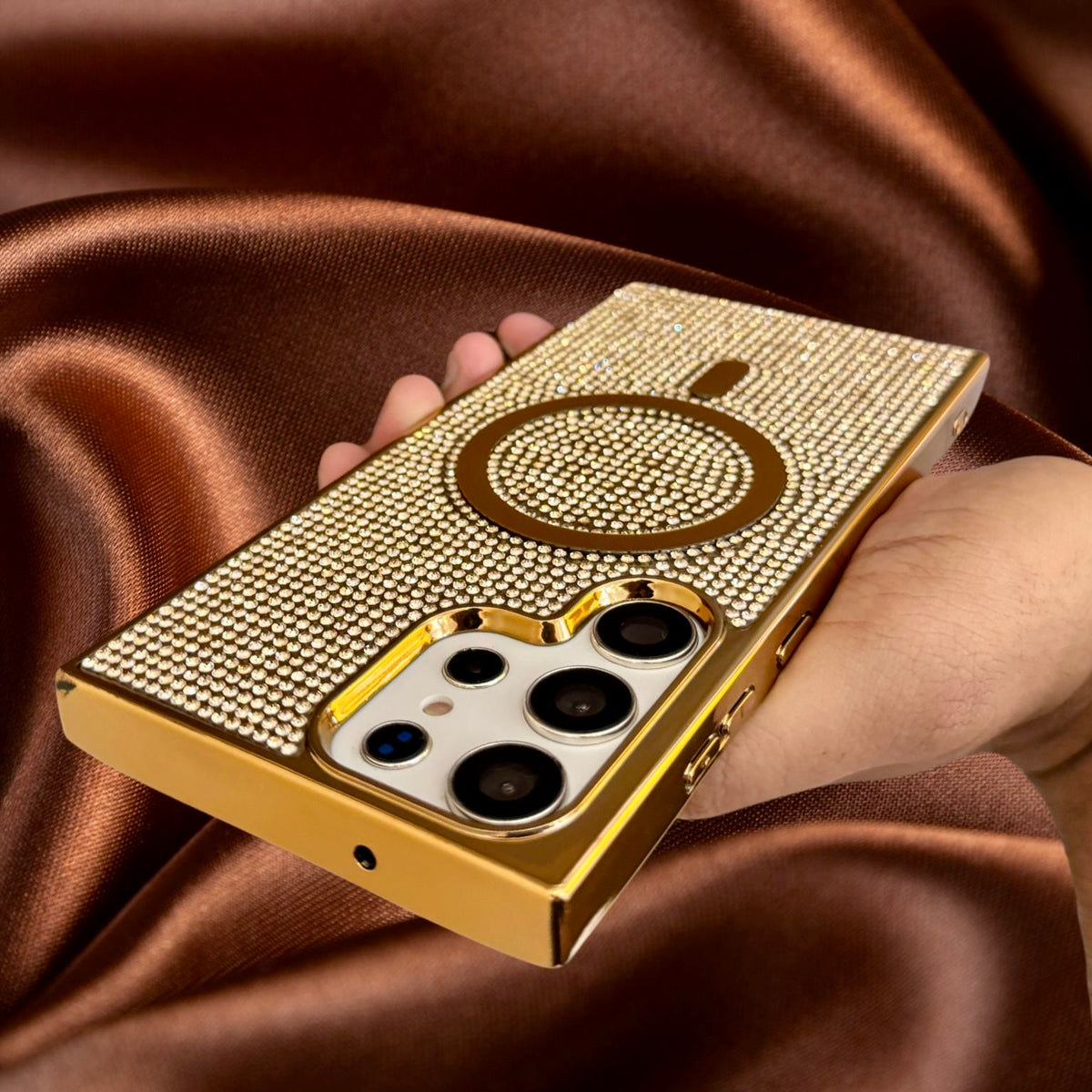 Royal Gold Diamond Rhinestones Luxury Cover - ₹2495 | JustAndBest
